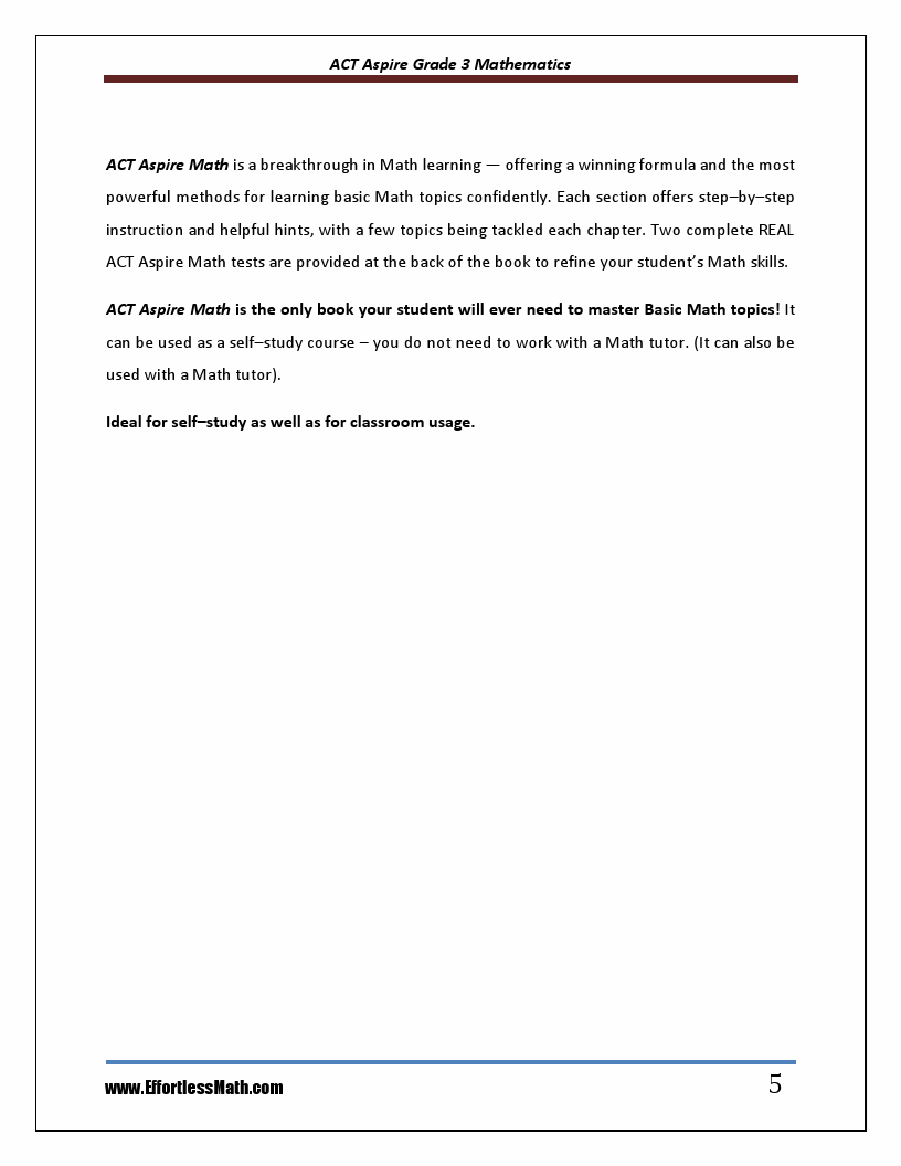 ACT Aspire Grade 3 Mathematics: A Comprehensive Review and Ultimate ...