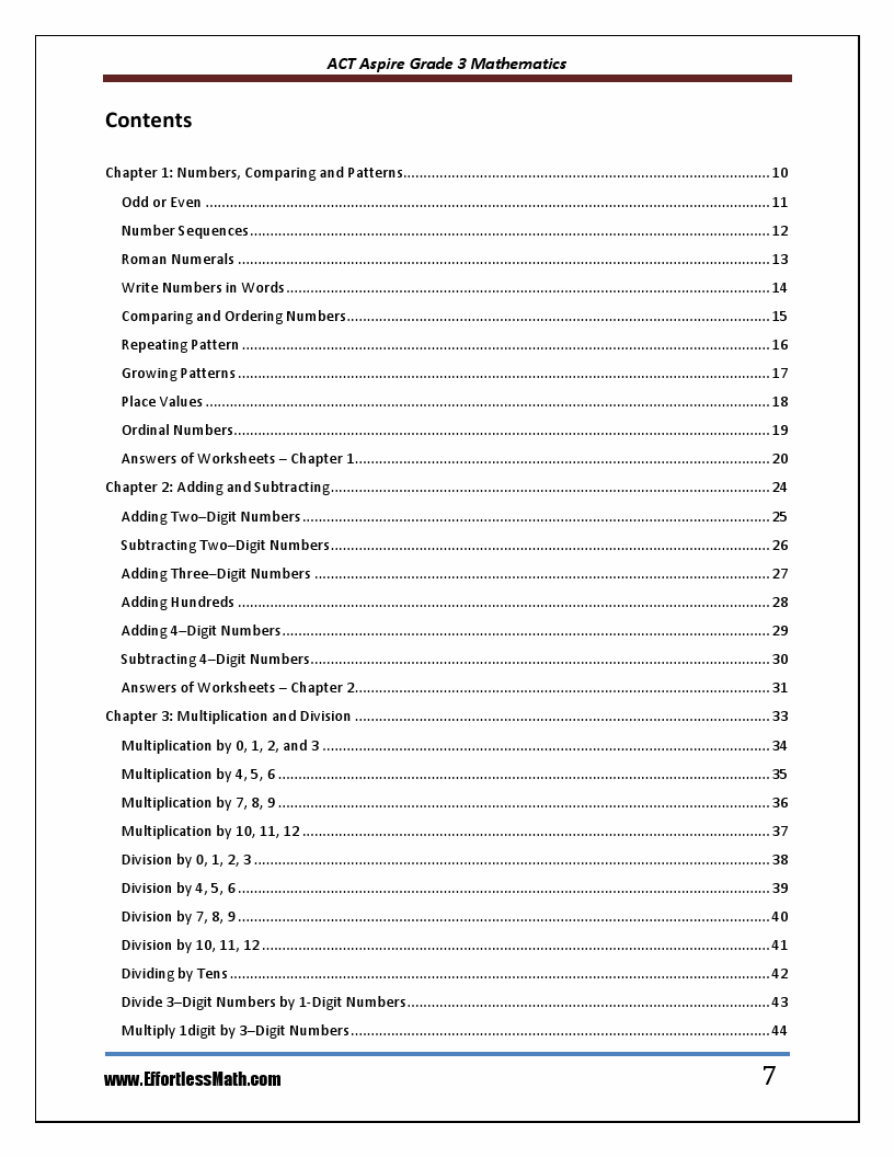 ACT Aspire Grade 3 Mathematics: A Comprehensive Review and Ultimate ...