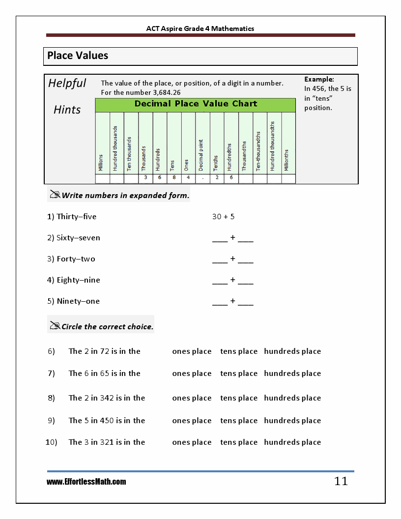 ACT Aspire Grade 4 Mathematics: A Comprehensive Review and Ultimate ... ACT Aspire Grade 4 Mathematics: A Comprehensive Review and Ultimate ...