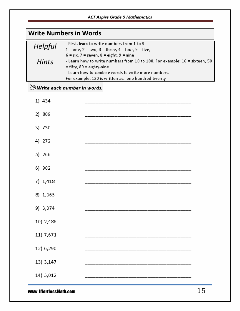 ACT Aspire Grade 5 Mathematics: A Comprehensive Review and Ultimate ...