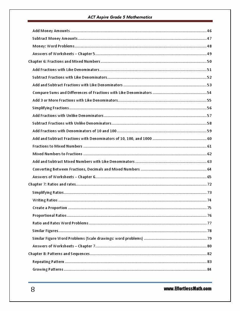 ACT Aspire Grade 5 Mathematics: A Comprehensive Review and Ultimate ...
