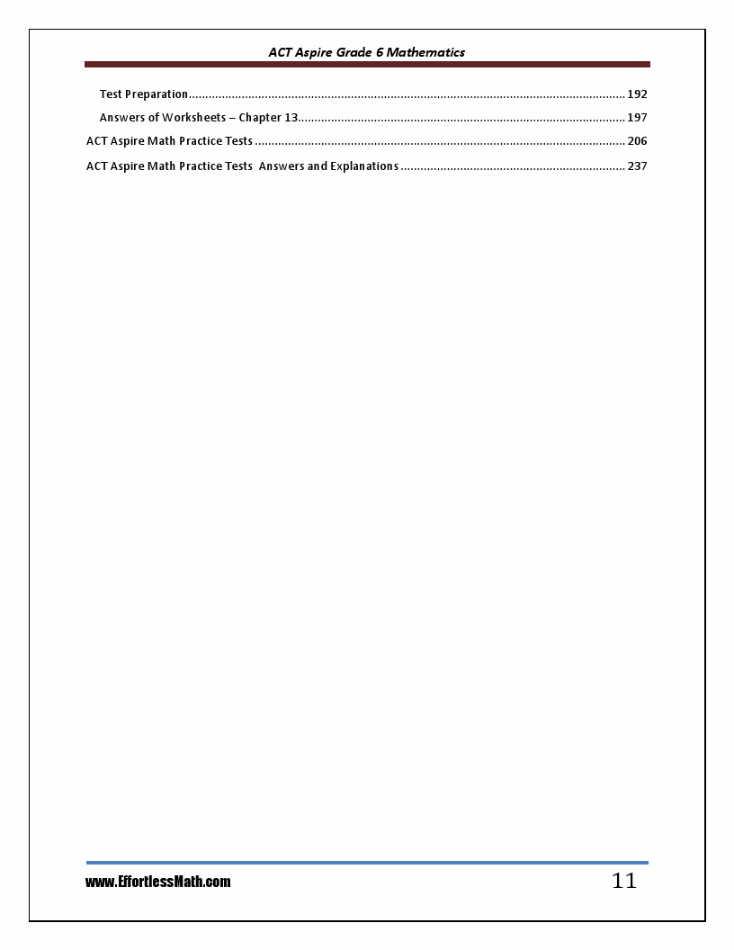 ACT Aspire Grade 6 Mathematics: A Comprehensive Review and Ultimate ...