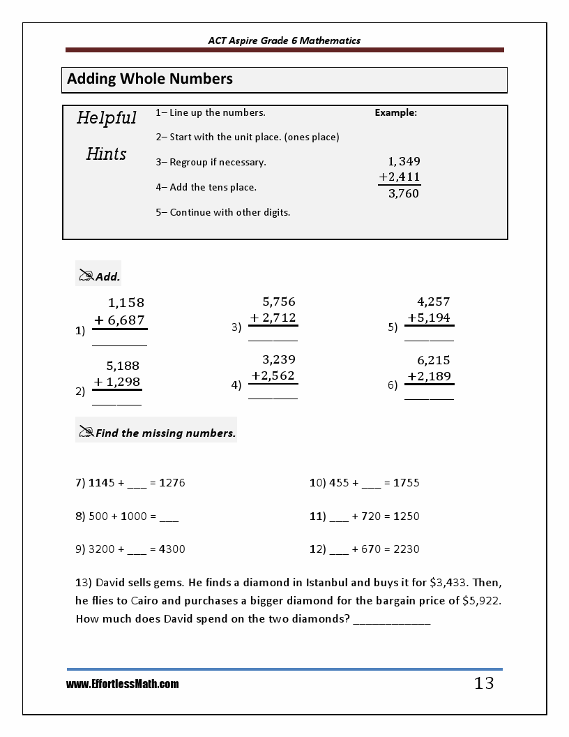 ACT Aspire Grade 6 Mathematics: A Comprehensive Review and Ultimate ...