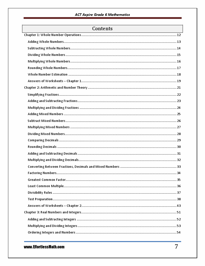 ACT Aspire Grade 6 Mathematics: A Comprehensive Review and Ultimate ...