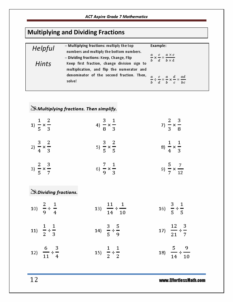 ACT Aspire Grade 7 Mathematics: A Comprehensive Review and Ultimate ...
