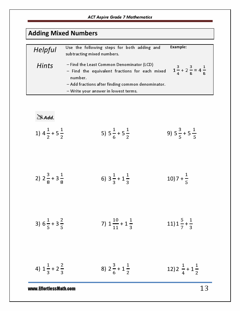 ACT Aspire Grade 7 Mathematics: A Comprehensive Review and Ultimate ...
