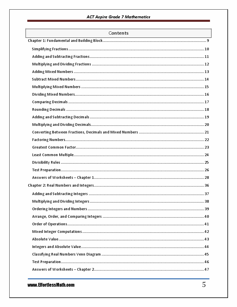 ACT Aspire Grade 7 Mathematics: A Comprehensive Review and Ultimate ...