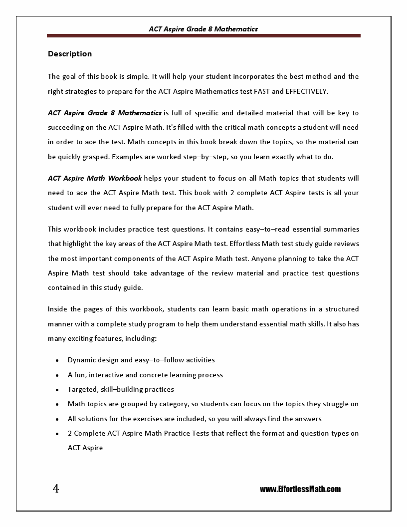 ACT Aspire Grade 8 Mathematics: A Comprehensive Review and Ultimate ...