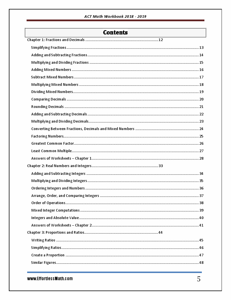 ACT Math Workbook 2018 – 2019: The Most Comprehensive Review for the ...