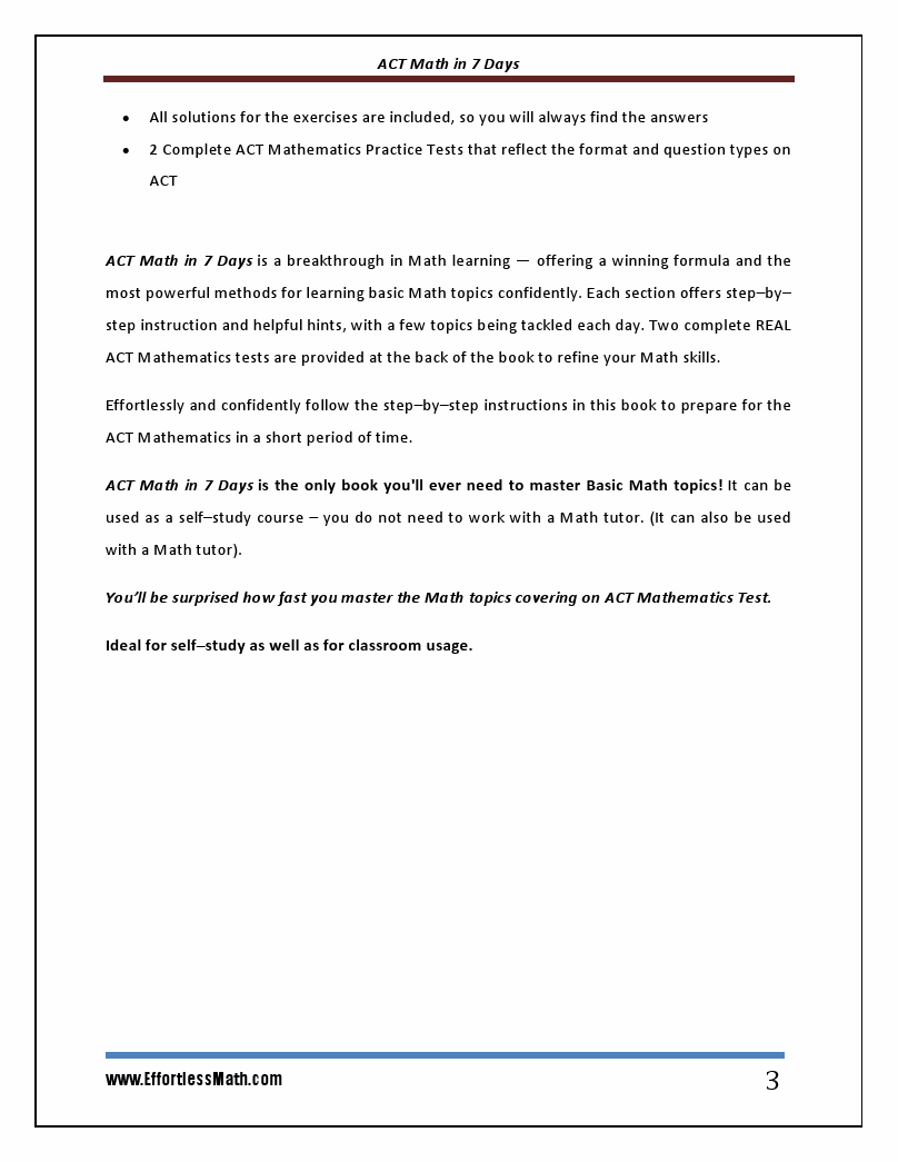 ACT Math in 7 Days: Step-By-Step Guide to | Effortless Math