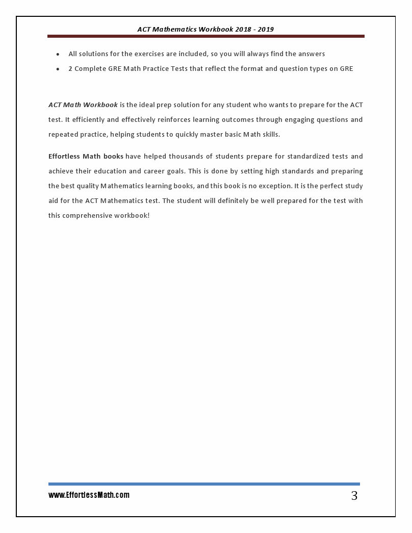 ACT Mathematics Workbook 2018 – 2019: A Comprehensive Review and Step ...