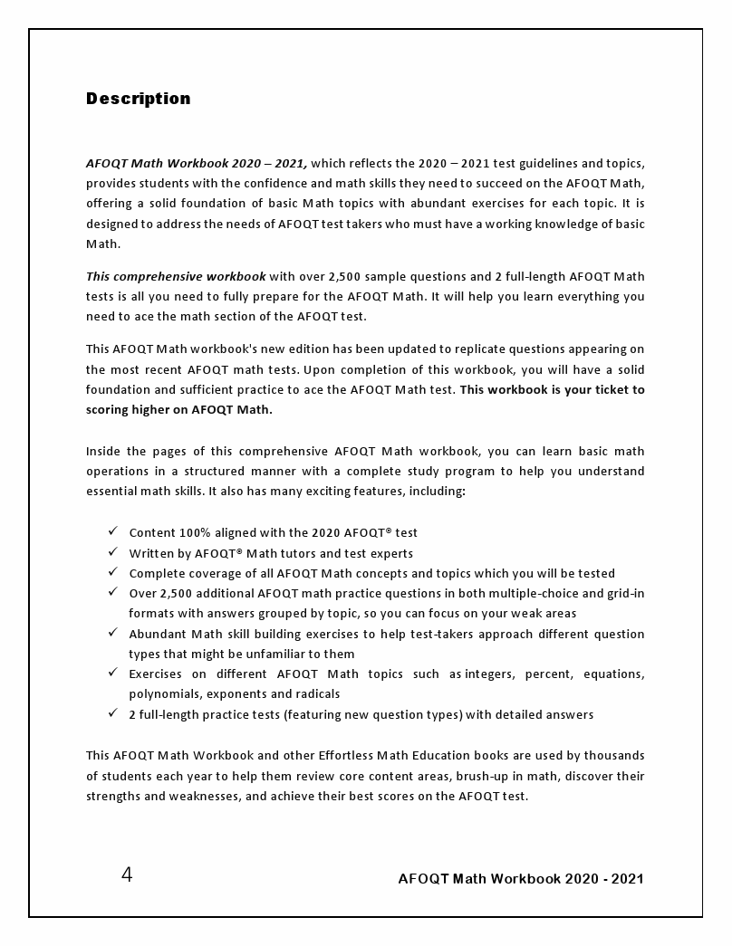 AFOQT Math Workbook 2020 & 2021: Extra Practice for an Excellent Score ...