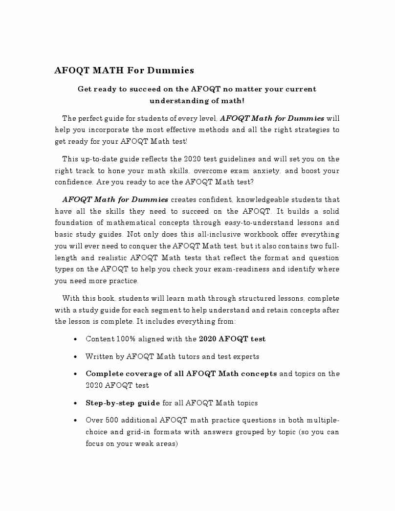 AFOQT Math for Beginners 2024: The Ultimate Step by Step Guide to ...