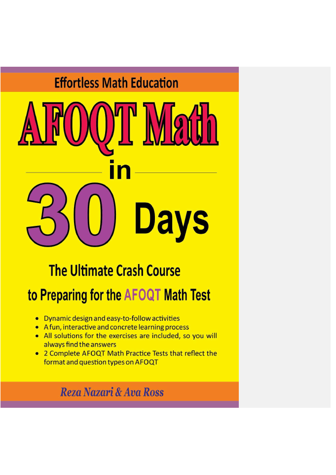 AFOQT Math in 30 Days: The Ultimate Crash Course to Preparing for the ...