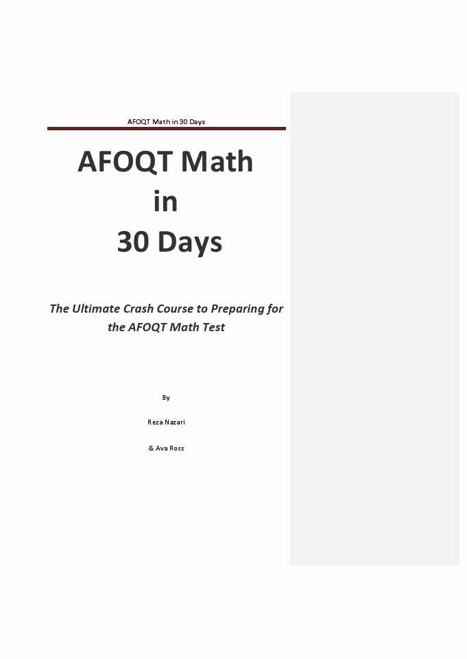 AFOQT Math in 30 Days: The Ultimate Crash Course to Preparing for the ...