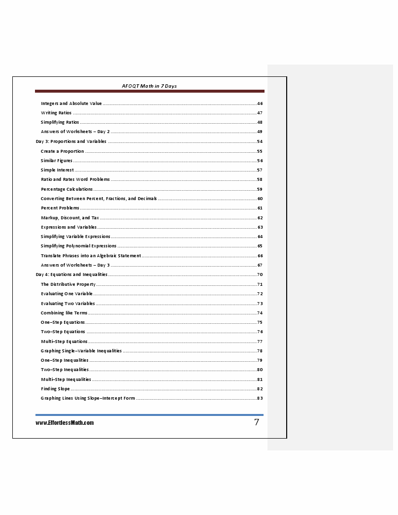 AFOQT Math in 7 Days: Step-By-Step Guide to Preparing for the AFOQT ...