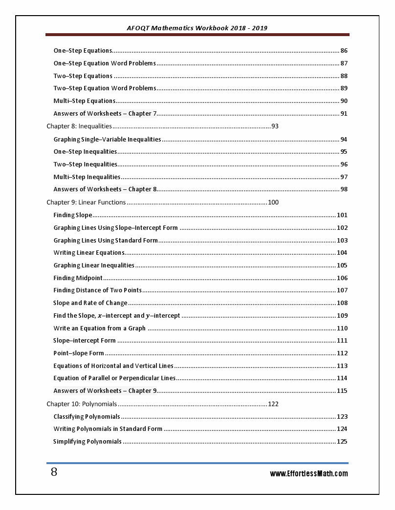 AFOQT Mathematics Workbook 2018-2019: A Comprehensive Review and Step ...