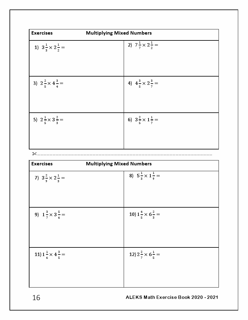 ALEKS Math Exercise Book 2020-2021: Student Workbook and Two Full ...