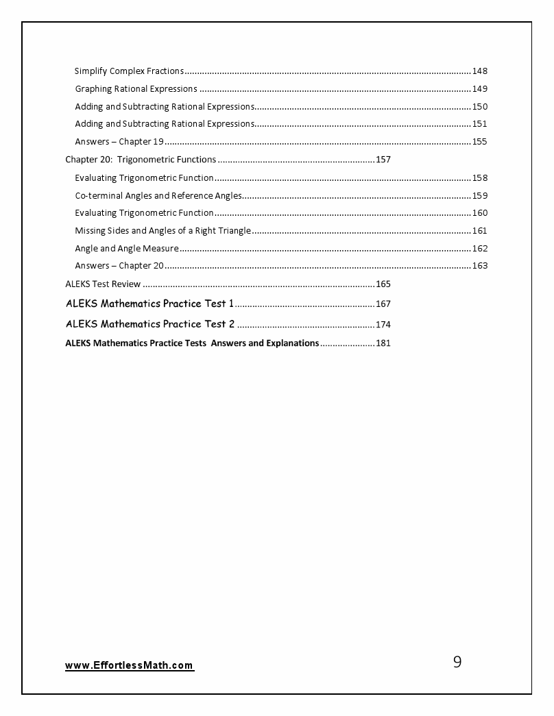ALEKS Math Exercise Book 2020-2021: Student Workbook and Two Full ...