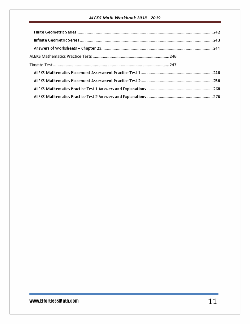 ALEKS Math Placement Assessment Workbook 2018 - 2019: The Most ...