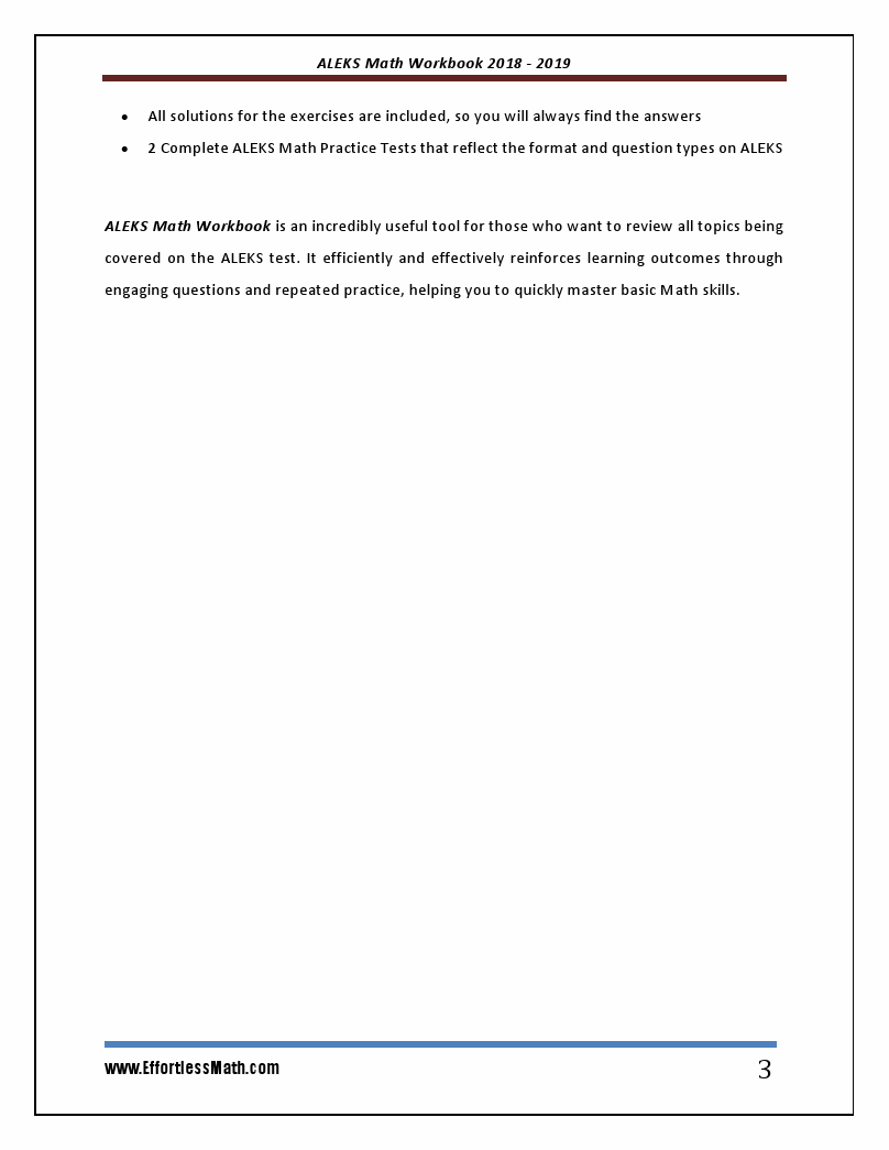 ALEKS Math Placement Assessment Workbook 2018 – 2019: The Most ...