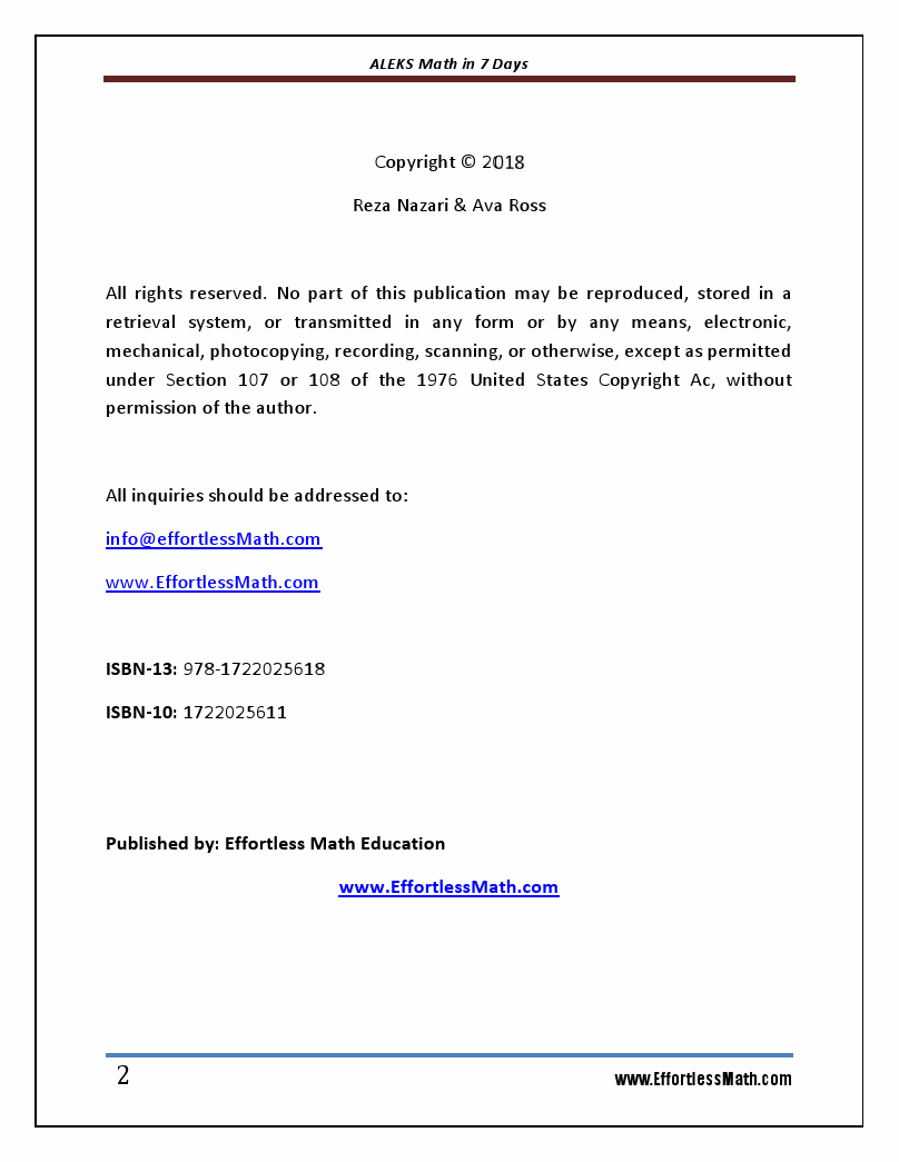 ALEKS Math Placement Assessment in 7 Days: Step-By-Step Guide to ...