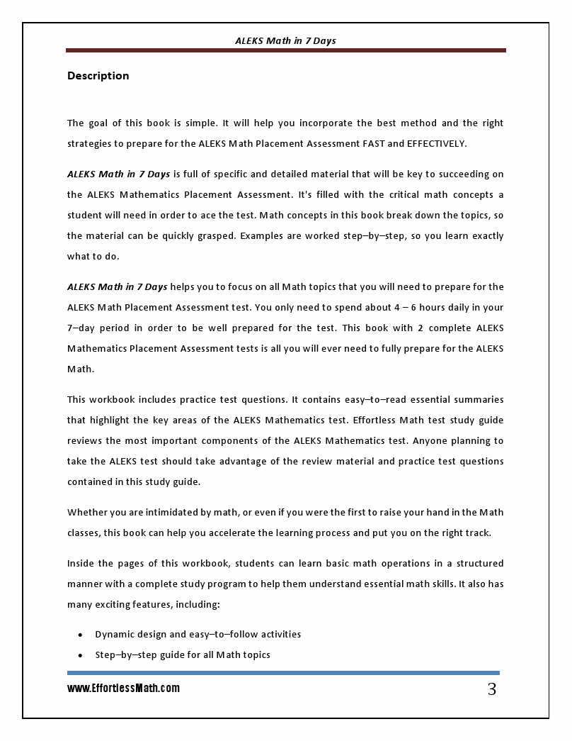 ALEKS Math Placement Assessment in 7 Days: Step-By-Step Guide to ...