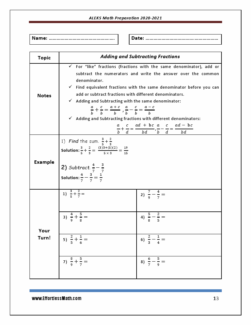 ALEKS Math Preparation 2020 – 2021: ALEKS Math Workbook + 2 Full-Length ...