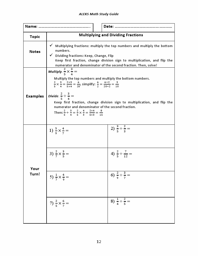 ALEKS Math Study Guide 2020 – 2021: A Comprehensive Review and Step-By ...