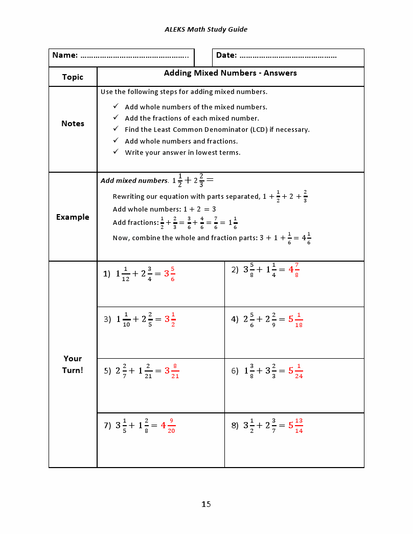 ALEKS Math Study Guide 2020 – 2021: A Comprehensive Review and Step-By ...