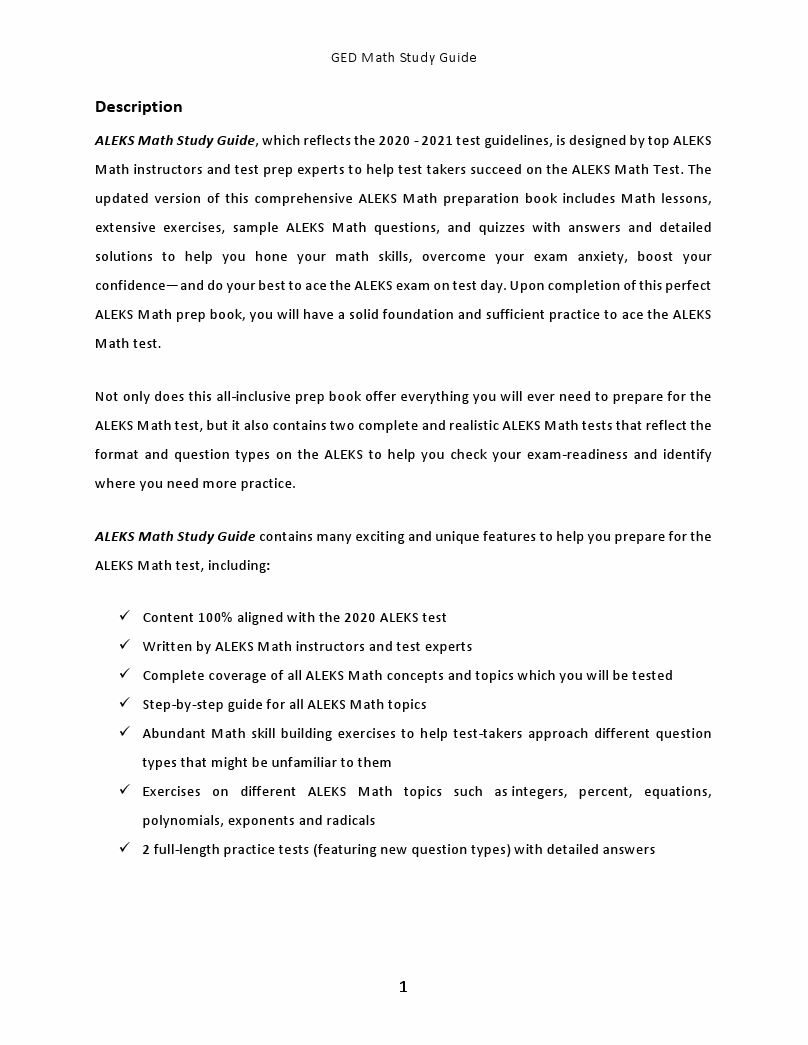 ALEKS Math Study Guide 2020 – 2021: A Comprehensive Review and Step-By ...