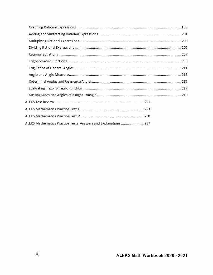 ALEKS Math Workbook 2020 – 2021: The Most Comprehensive Review for the ...