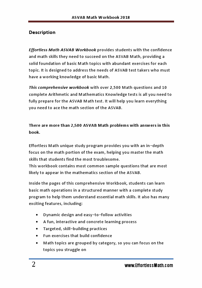 ASVAB Math Workbook 2018: The Most Comprehensive Review for the Math ...