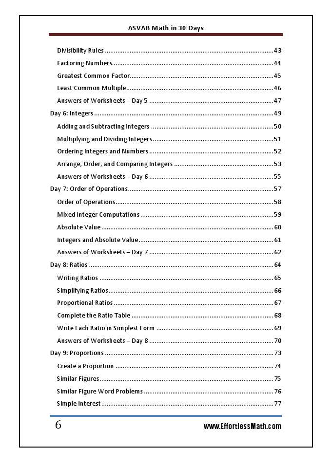 ASVAB Math in 30 Days: The Ultimate Crash Course to Preparing for the ...