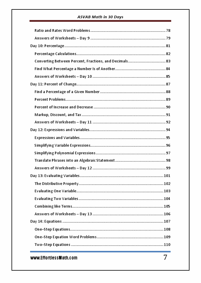 ASVAB Math in 30 Days: The Ultimate Crash Course to Preparing for the ...