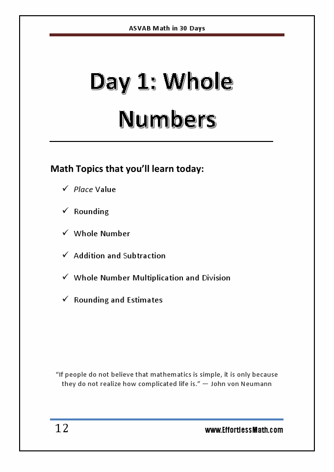 ASVAB Math in 30 Days: The Ultimate Crash Course to Preparing for the ...