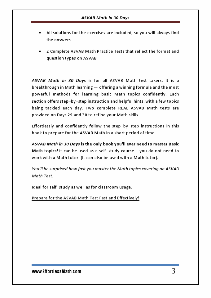 ASVAB Math in 30 Days: The Ultimate Crash Course to Preparing for the ...