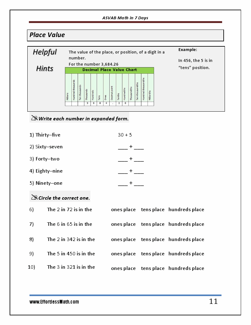 ASVAB Math in 7 Days: Step-By-Step Guide to Preparing for the ASVAB ...