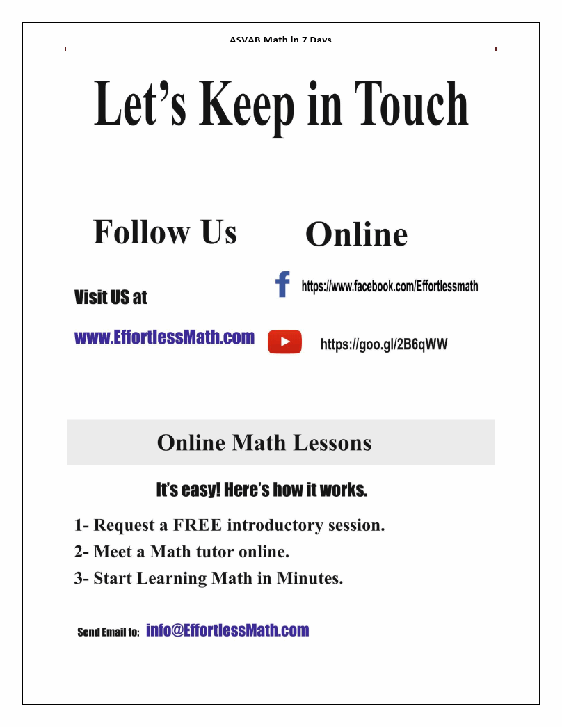 ASVAB Math in 7 Days: Step-By-Step Guide to Preparing for the ASVAB ...