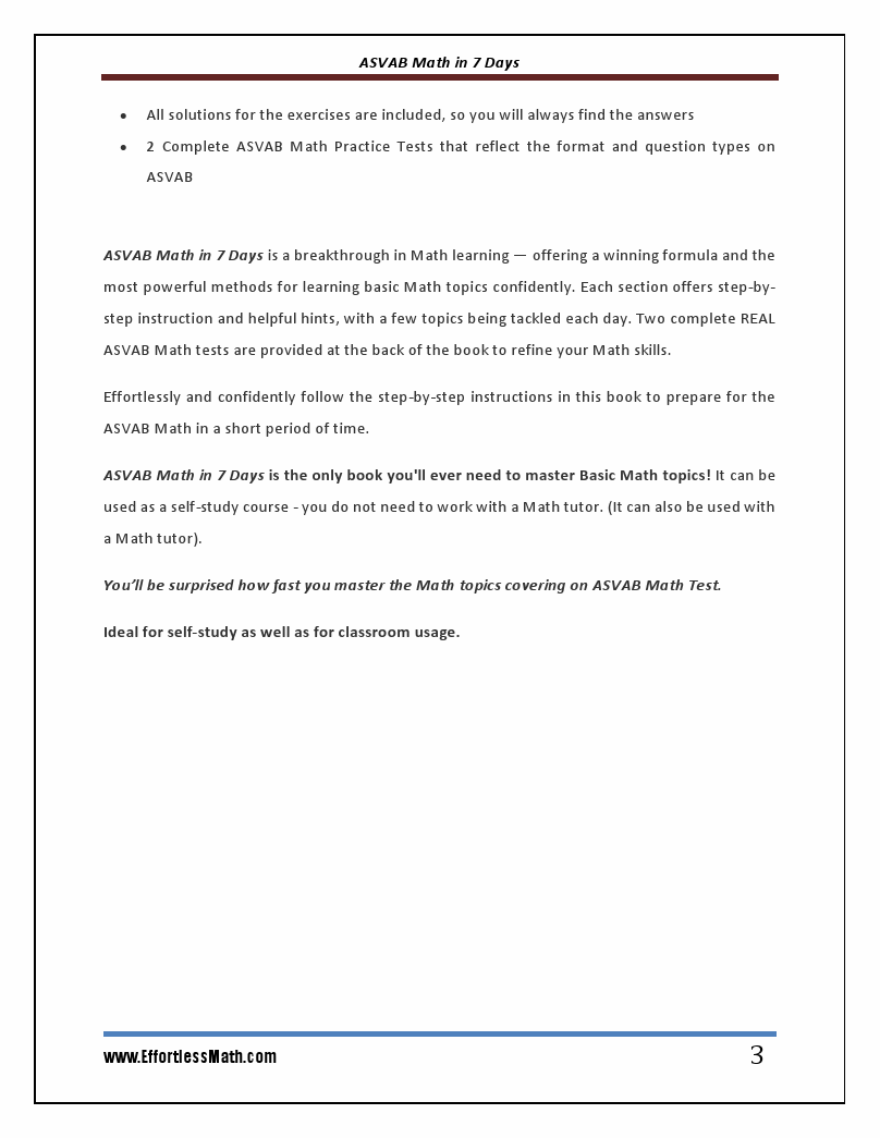 ASVAB Math in 7 Days: Step-By-Step Guide to Preparing for the ASVAB ...