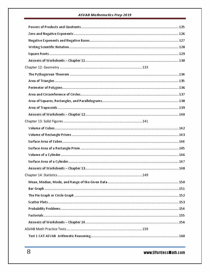 ASVAB Mathematics Prep 2019: A Comprehensive Review and Ultimate Guide ...