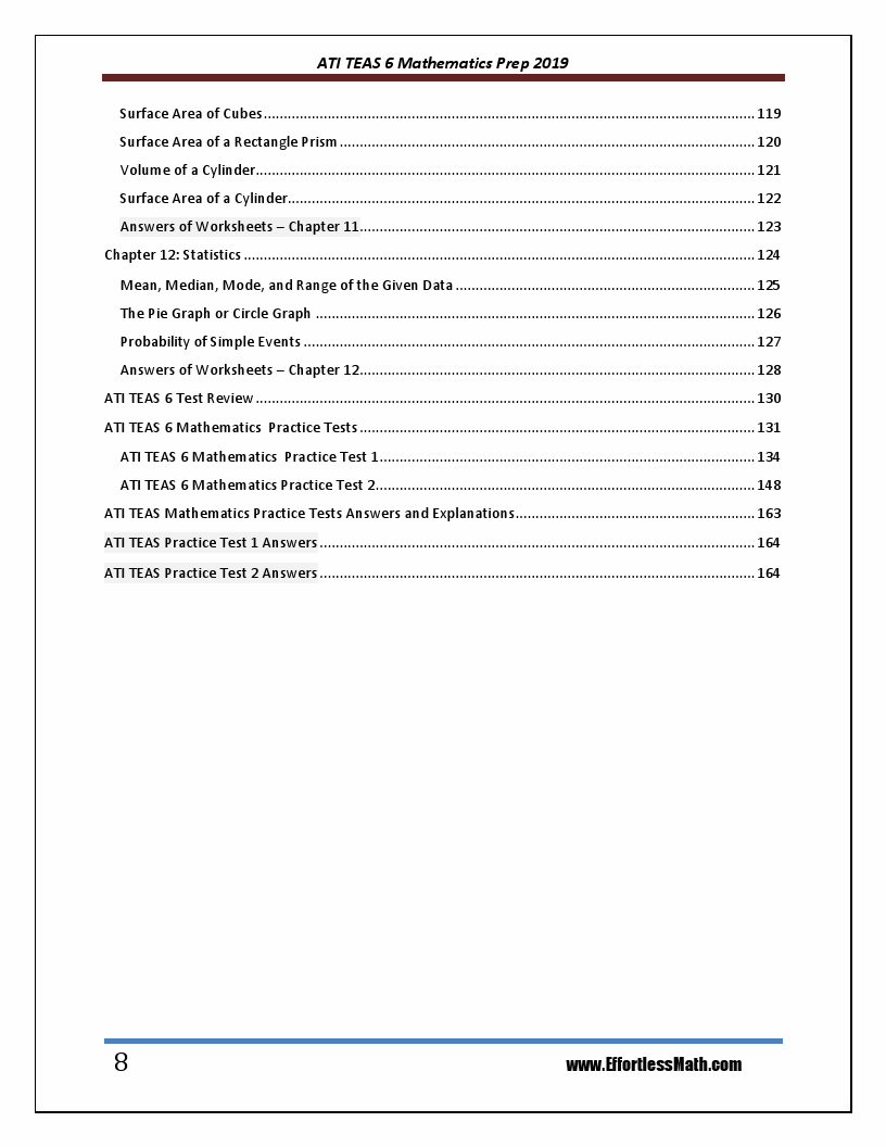 ATI TEAS 6 Mathematics Prep 2019: A Comprehensive Review and Ultimate ...