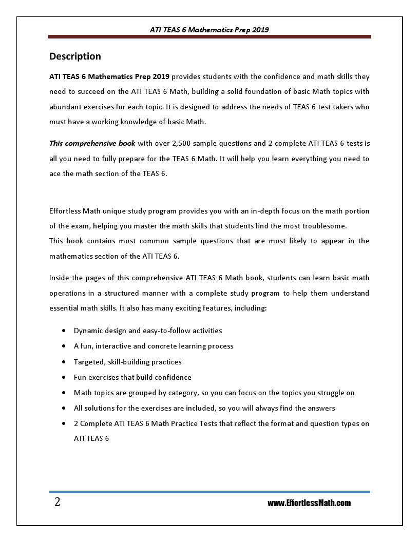 ATI TEAS 6 Mathematics Prep 2019: A Comprehensive Review and Ultimate ...