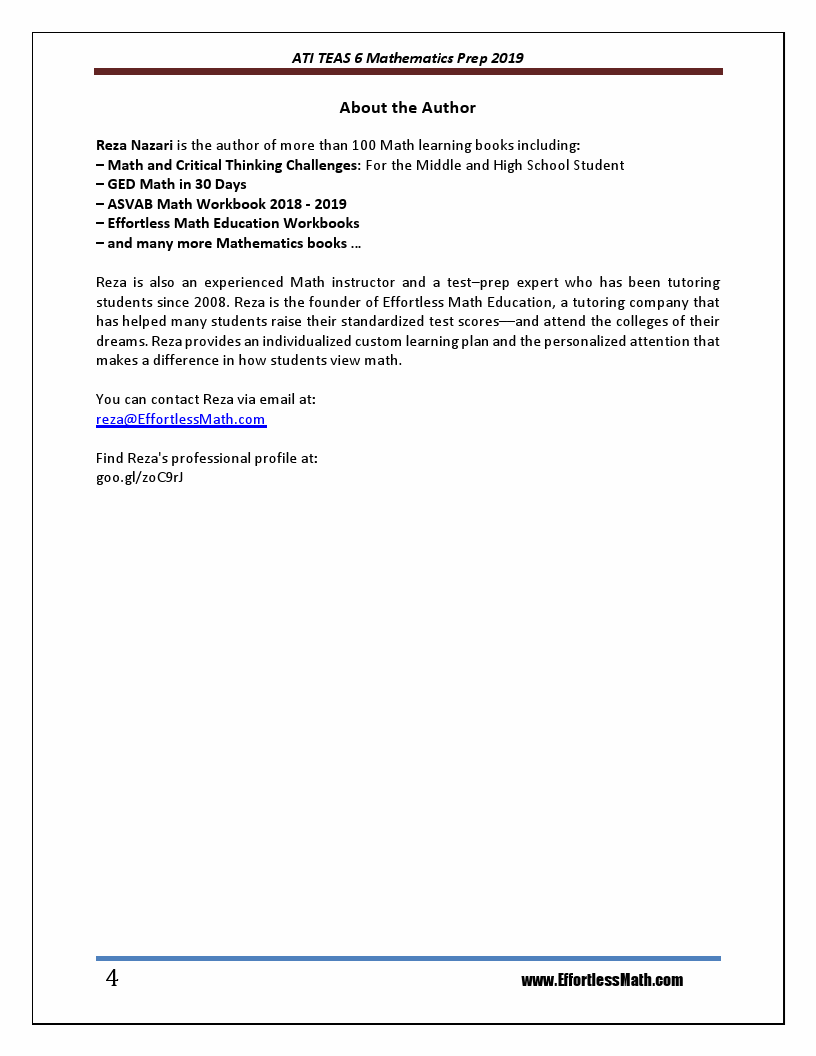 ATI TEAS 6 Mathematics Prep 2019: A Comprehensive Review and Ultimate ...