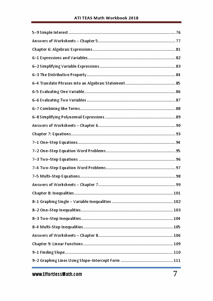 ATI TEAS Math Workbook 2018 – 2019: The Most Comprehensive Review for ...