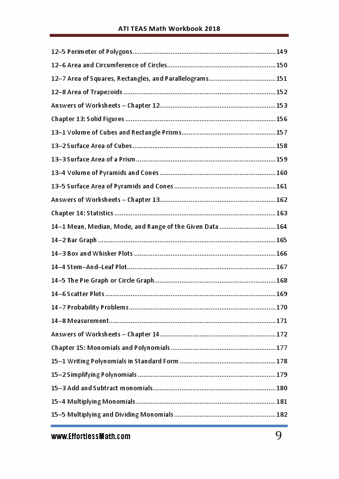 ATI TEAS Math Workbook 2018 – 2019: The Most Comprehensive Review for ...