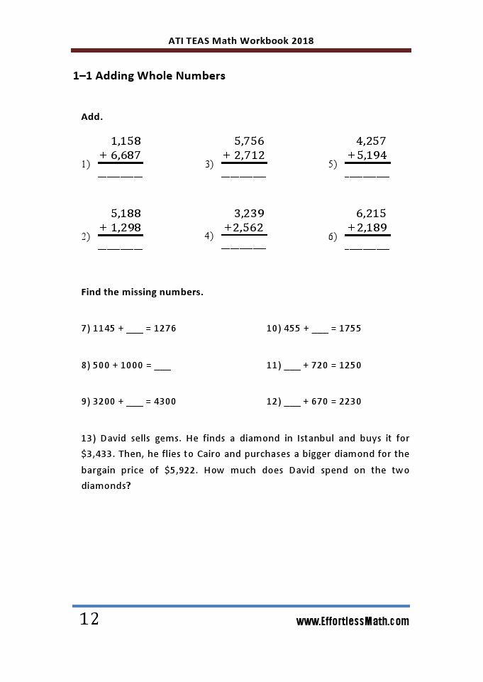 ATI TEAS Math Workbook 2018 – 2019: The Most Comprehensive Review for ...