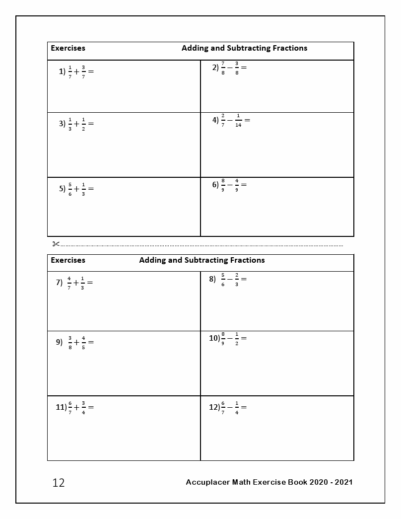 Accuplacer Math Exercise Book 2020-2021: Student Workbook and Two Full ...