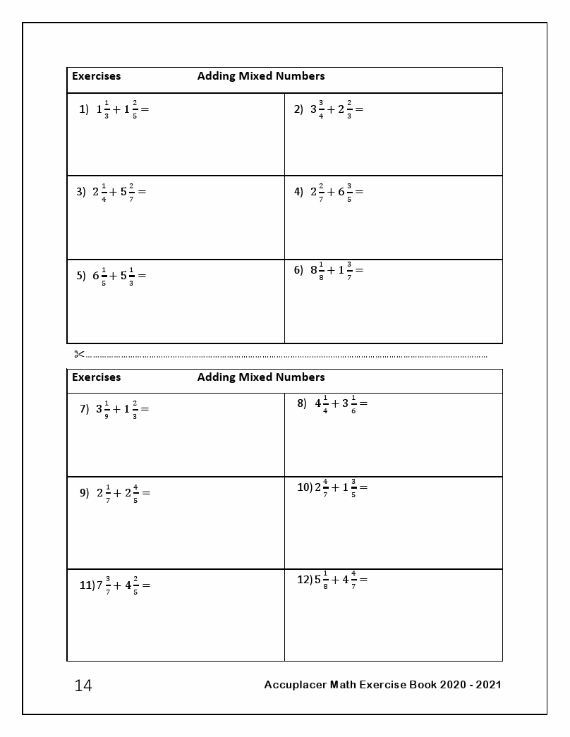 Accuplacer Math Exercise Book 2020-2021: Student Workbook and Two Full ...