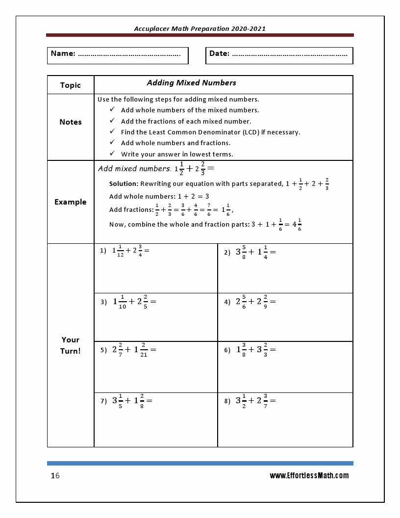 Accuplacer Math Preparation 2020 – 2021: Accuplacer Math Workbook + 2 ...